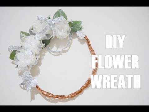 How to make flower wreath / DIY spring wreath / dekorasi karangan bunga ...