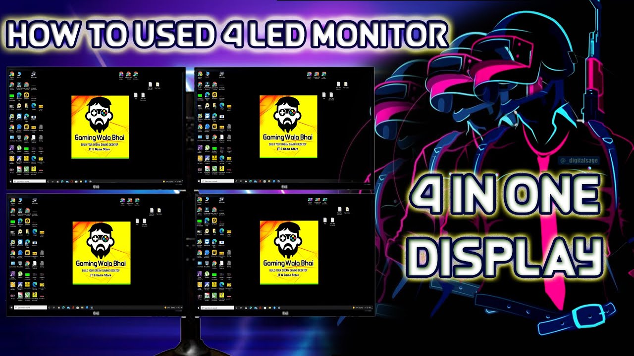 How to USED 4 led monitor display? - YouTube