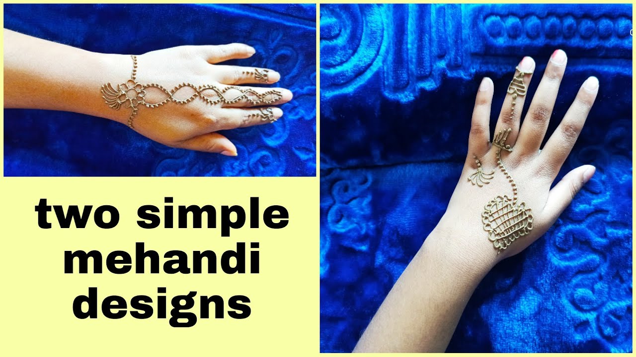 Two easy and simple mehandi designs for beginners - YouTube