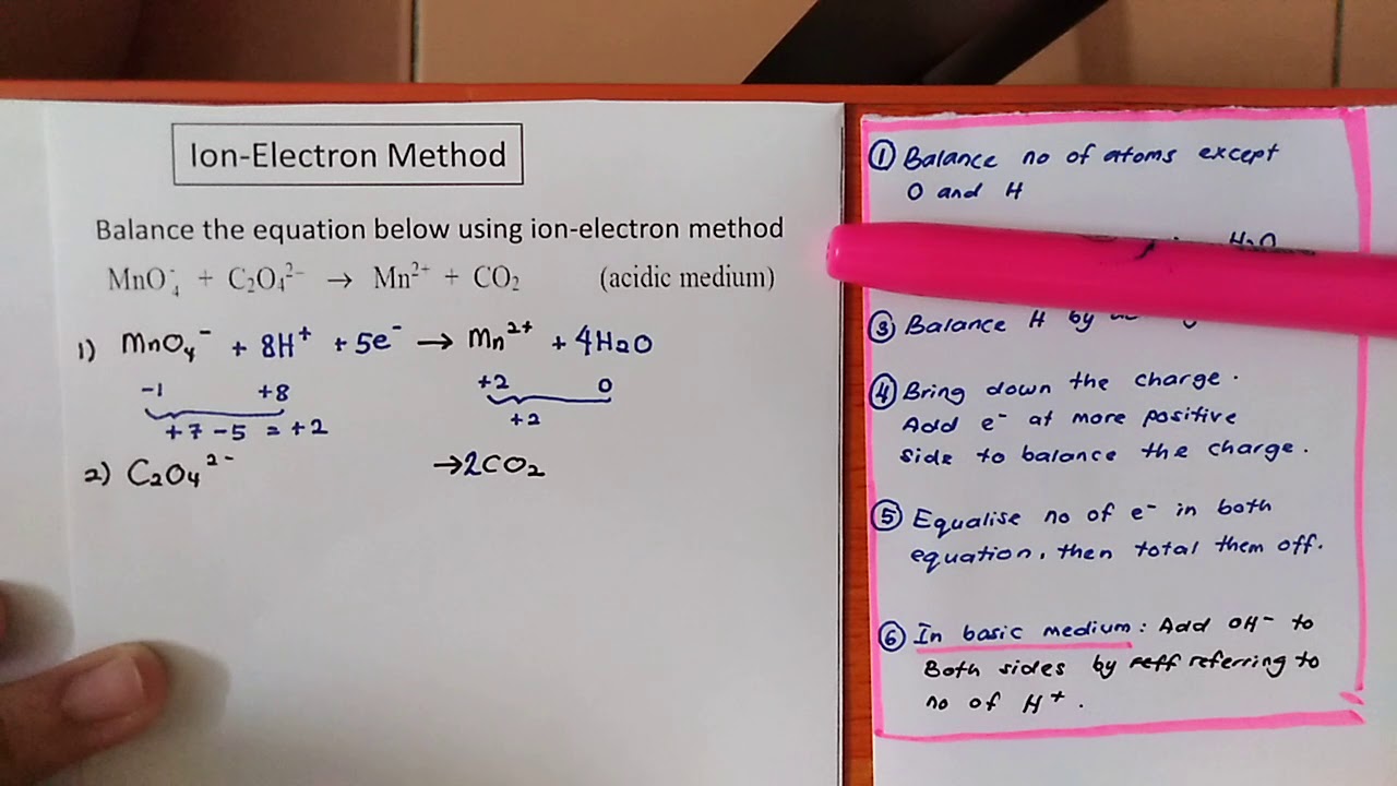 Bab 1 Matter : ion electron method - acidic medium - YouTube