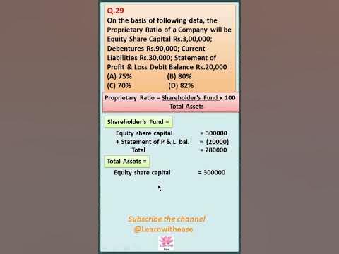 MCQ 29| Accounting Ratios| Class 12| Accounts| D K Goel Solutions| Shorts @learnwithease - YouTube