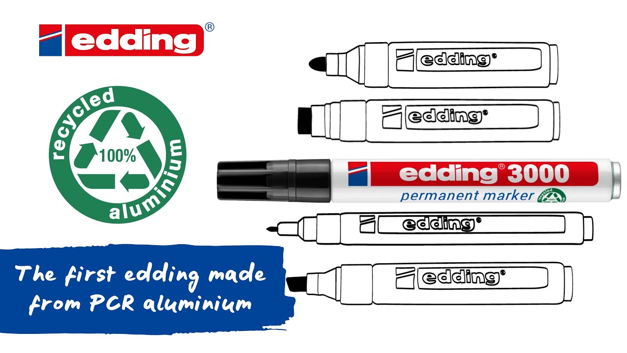 The first edding made from PCR aluminium - YouTube