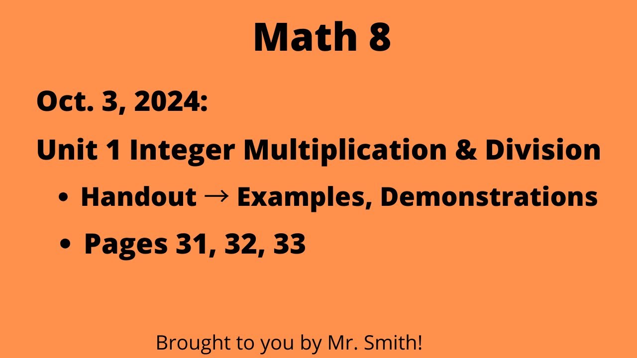 Math 8 Unit 1 | Lesson 5 | pages 31, 32, & 33 - YouTube
