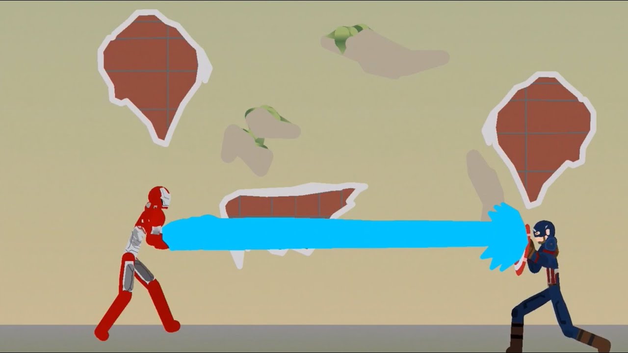 Iron-man vs captain America (Stick Nodes) - YouTube