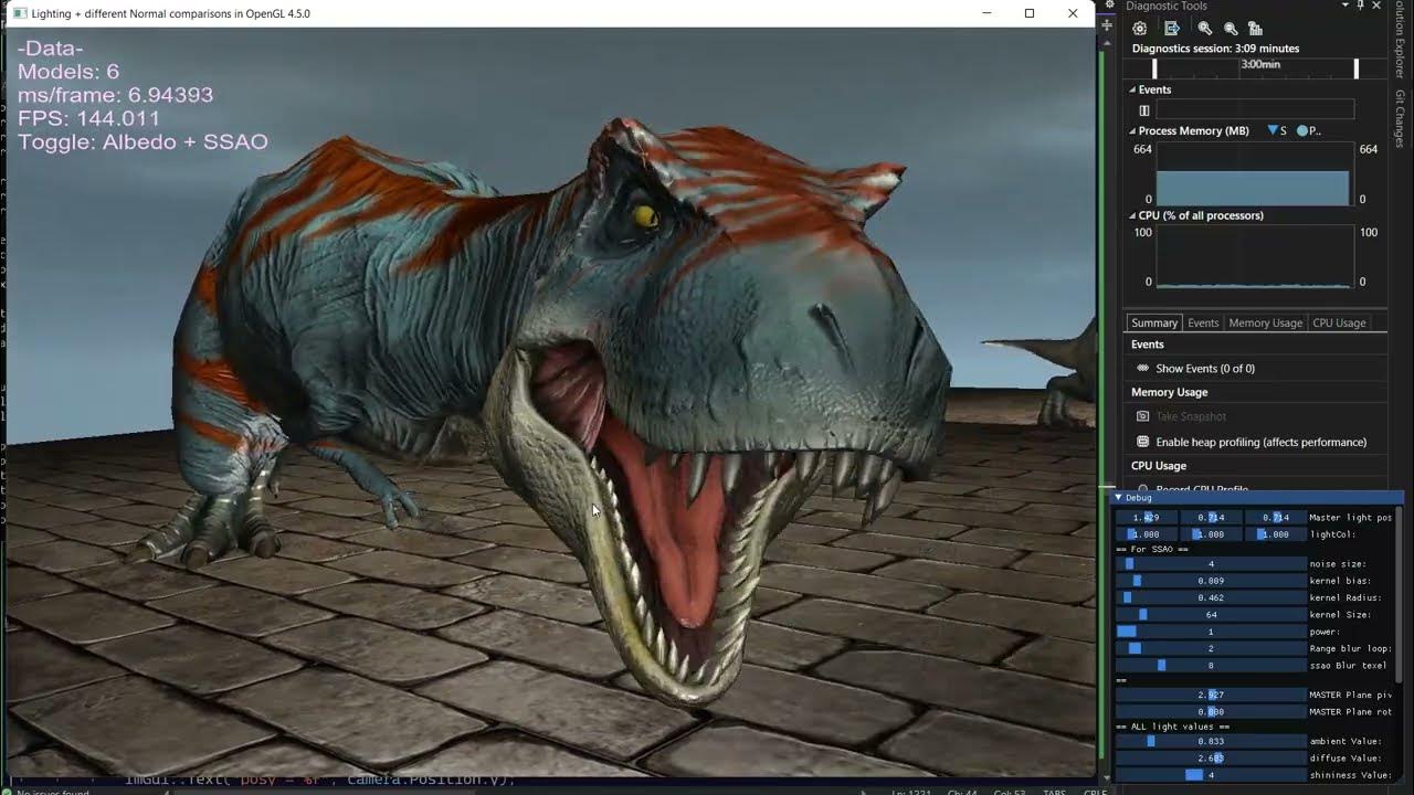Deferred rendering using Blinn-Phong lighting with different normals ...