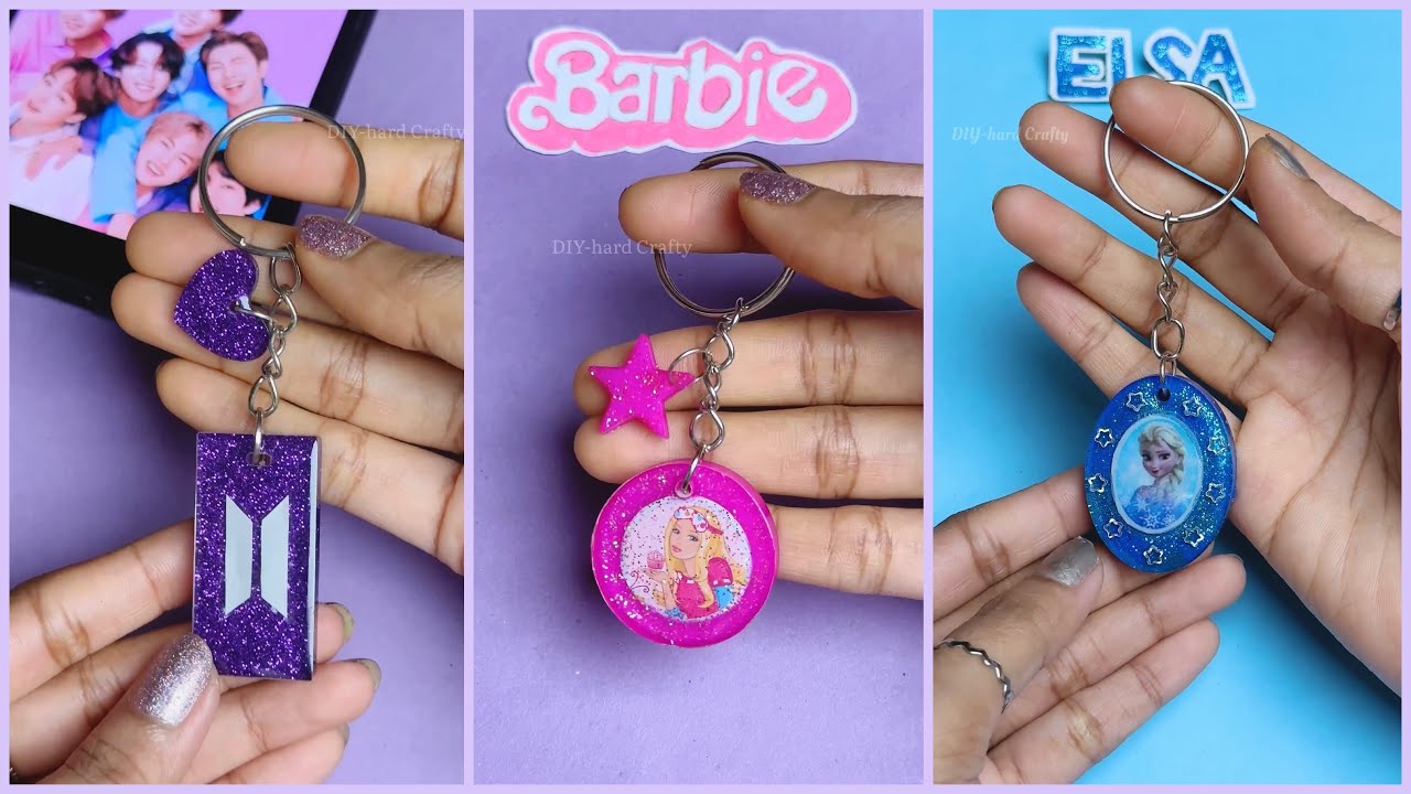 DIY Cute Keychain | Resin Keychain Ideas - YouTube