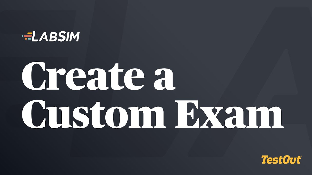 Create Custom Exams - YouTube