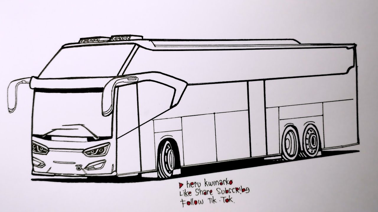 Cara Menggambar Bus SR3 TRONTON,Bus telolet Basuri #herukwinarko - YouTube
