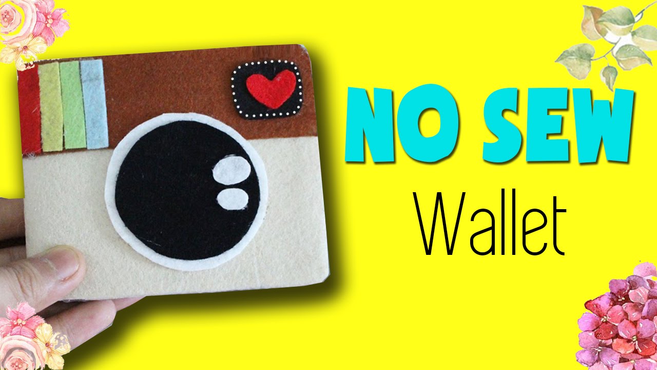DIY Instagram Wallet - How to make Wallet out of Felt (NO SEW) - YouTube