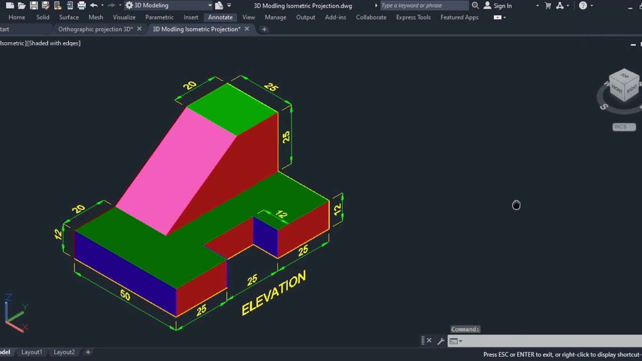 Engineering Drawing || Isometric To Orthographic Projection ...