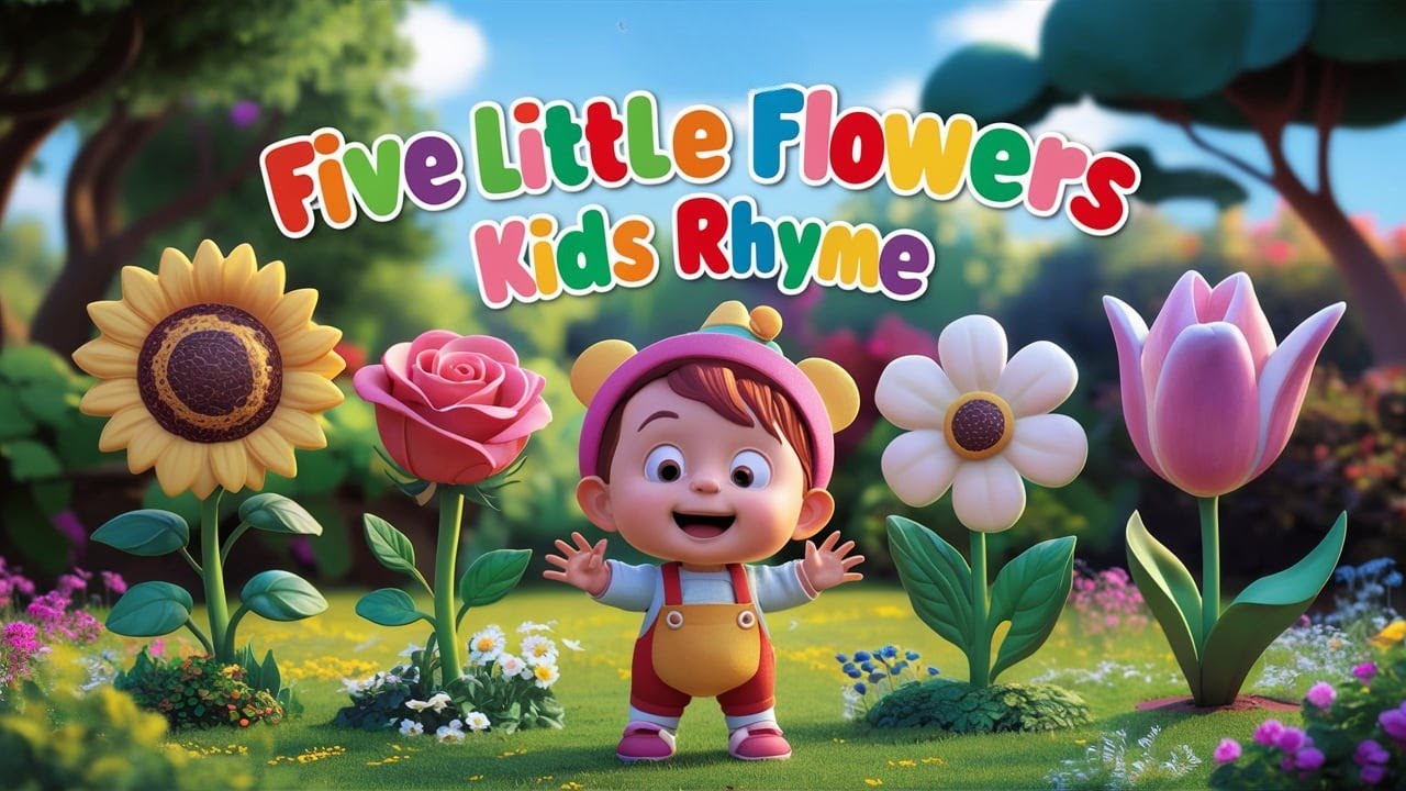 Five Little Flowers Song 🌸🌼 | Rhyme Roots Kids Songs & Nursery Rhymes ...