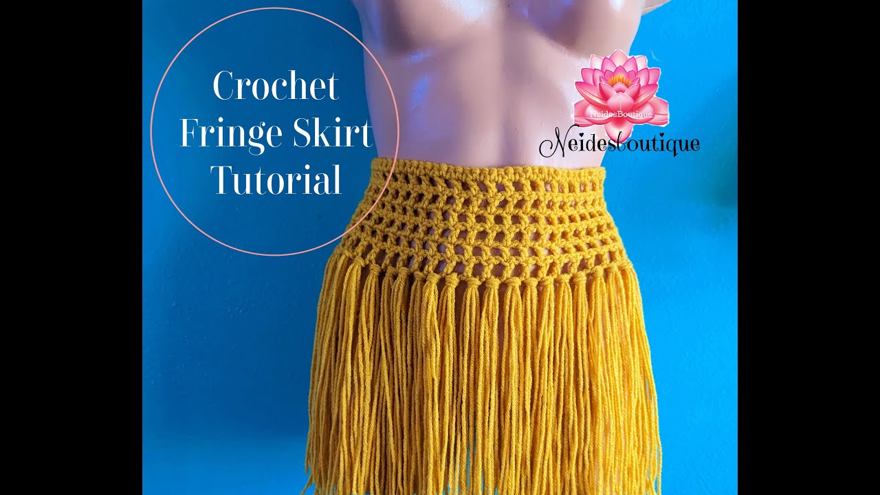Crochet skirt Tutorial, Short fringe skirt diy - YouTube