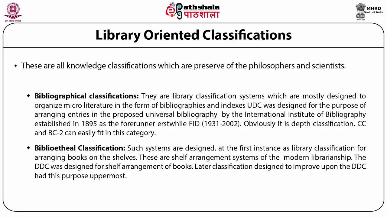 Species of bibliographic classifications : enumerative and faceted ...