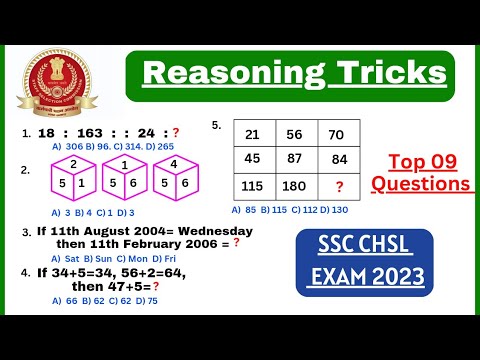 Reasoning Classes| Reasoning Tricks For SSC CHSL CGL MTS CRPF WB PSC ...