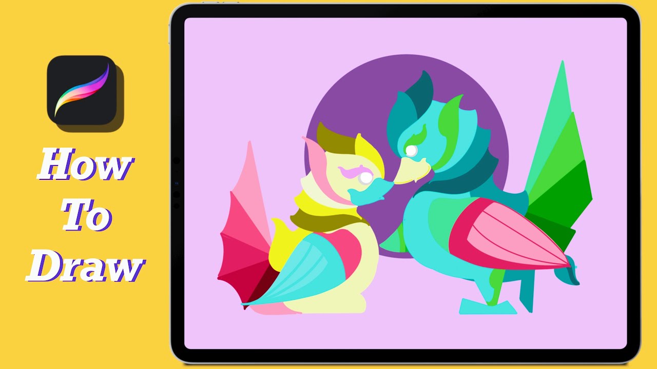 #8. How to draw Stylized Birds (Step by Step) | Procreate Tutorial for ...