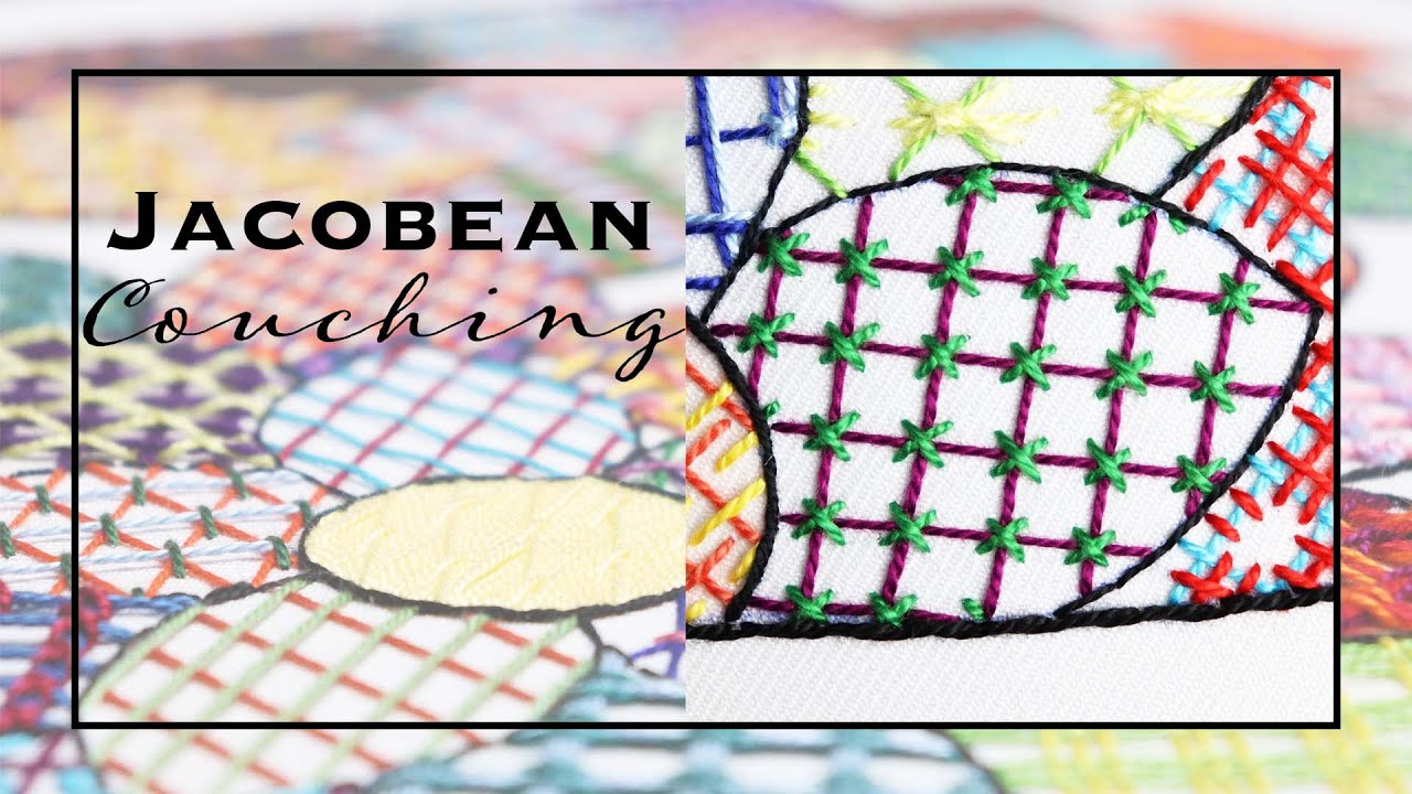 How to Stitch Jacobean Couching | Laid Work Embroidery Tutorial - YouTube