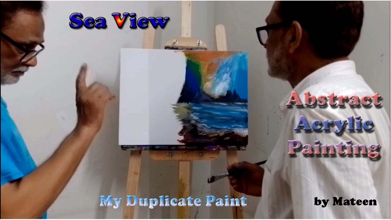 Sea View Abstract Painting | Acrylic Paint | Time Lapse | Step by step ...