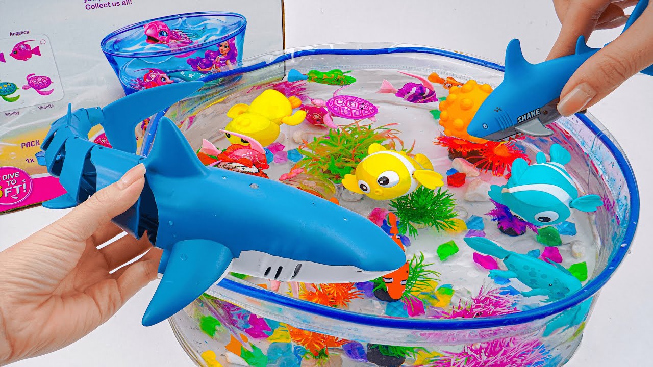 🦈toy asmr🦈 ZURU Robo Alive White Shark, Robo NEMO Fish, Turtle ...