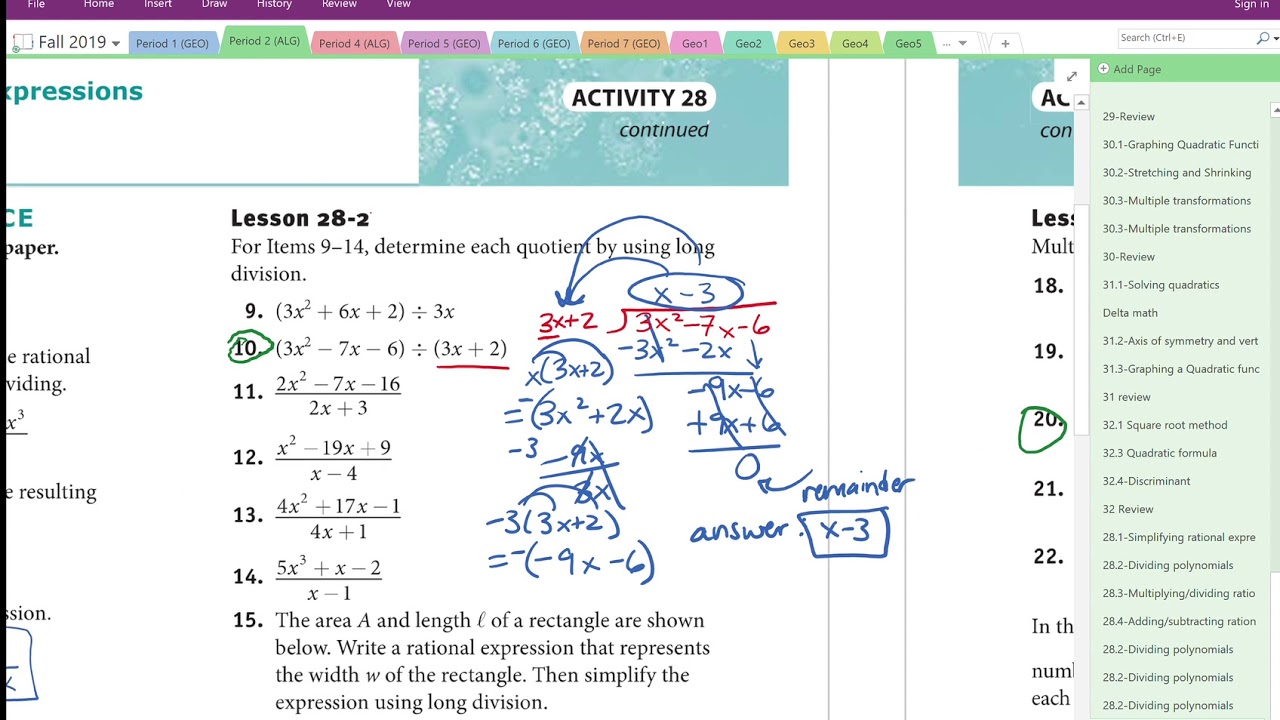 Algebra Review 28 period 2 - YouTube