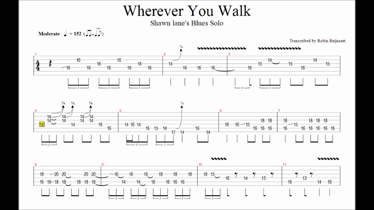 Wherever You Walk Solo Tab (excerpt) - YouTube