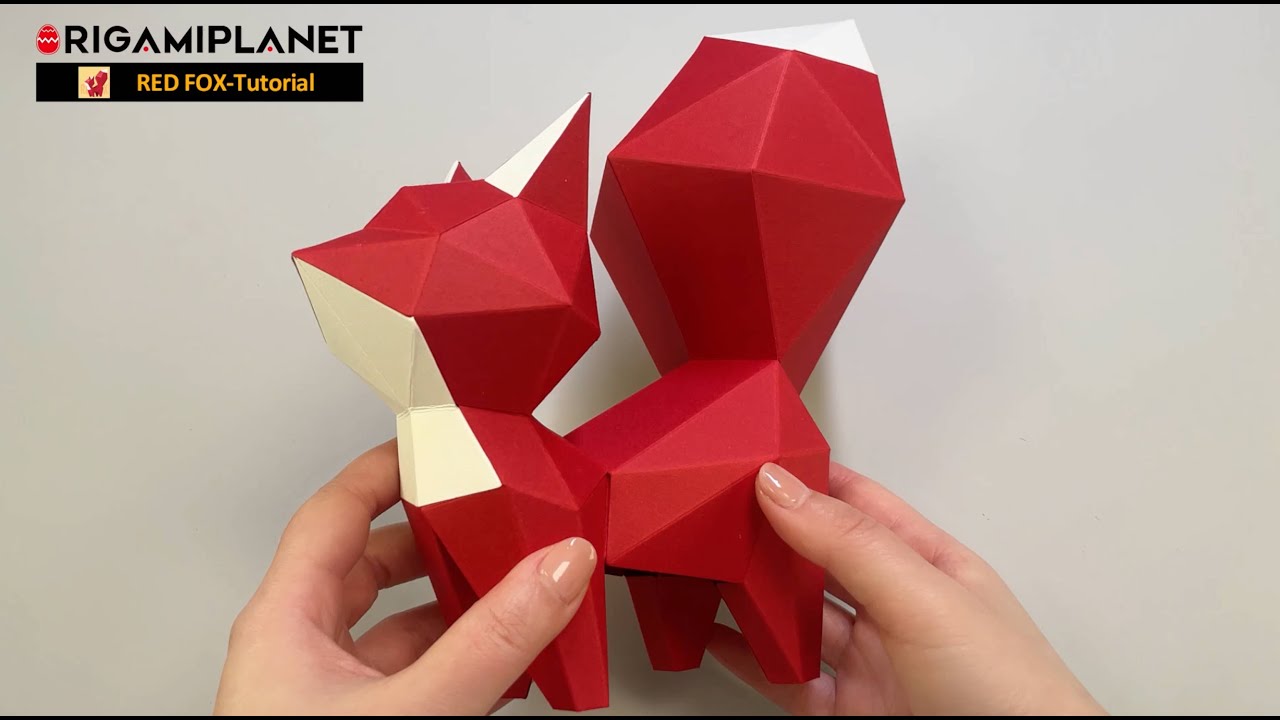 Create Your Own 3D Origami Red Fox -A Fun DIY Project! -Step-by-Step Tutorial for beginners ...