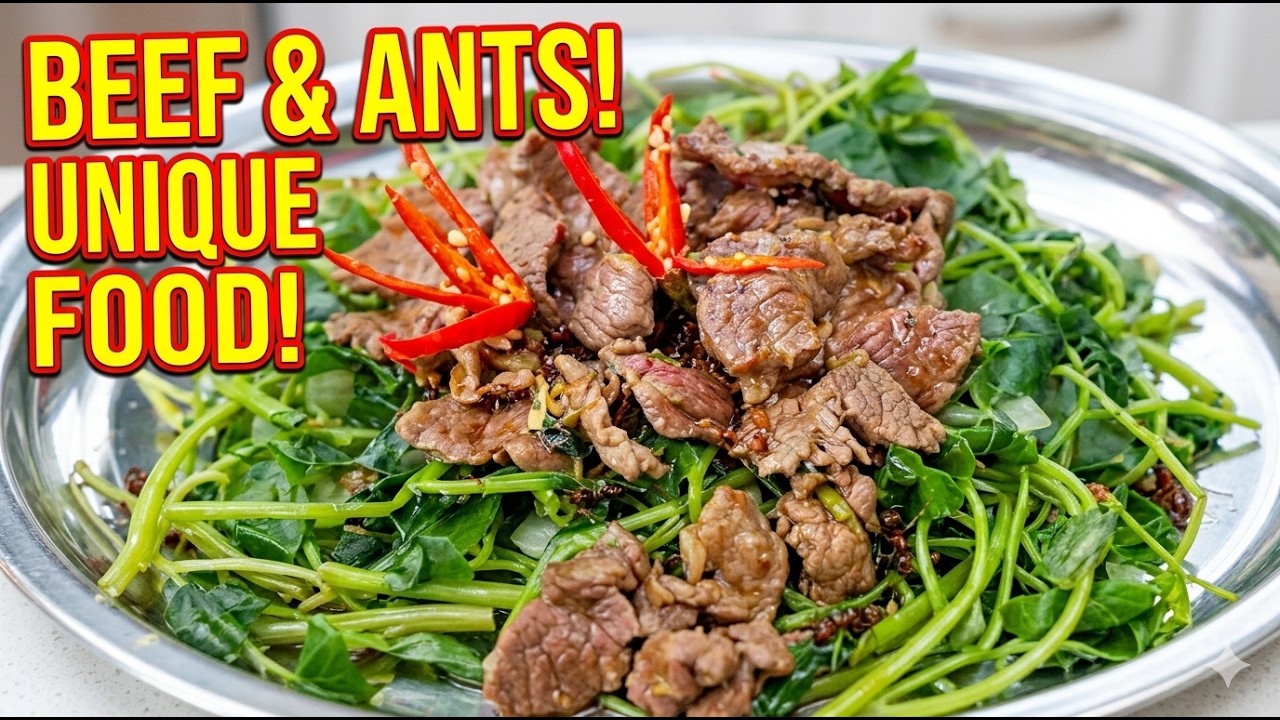 Deep fried beef 🥩 with ant 🐜 and pepper elders #cooking #food # ...