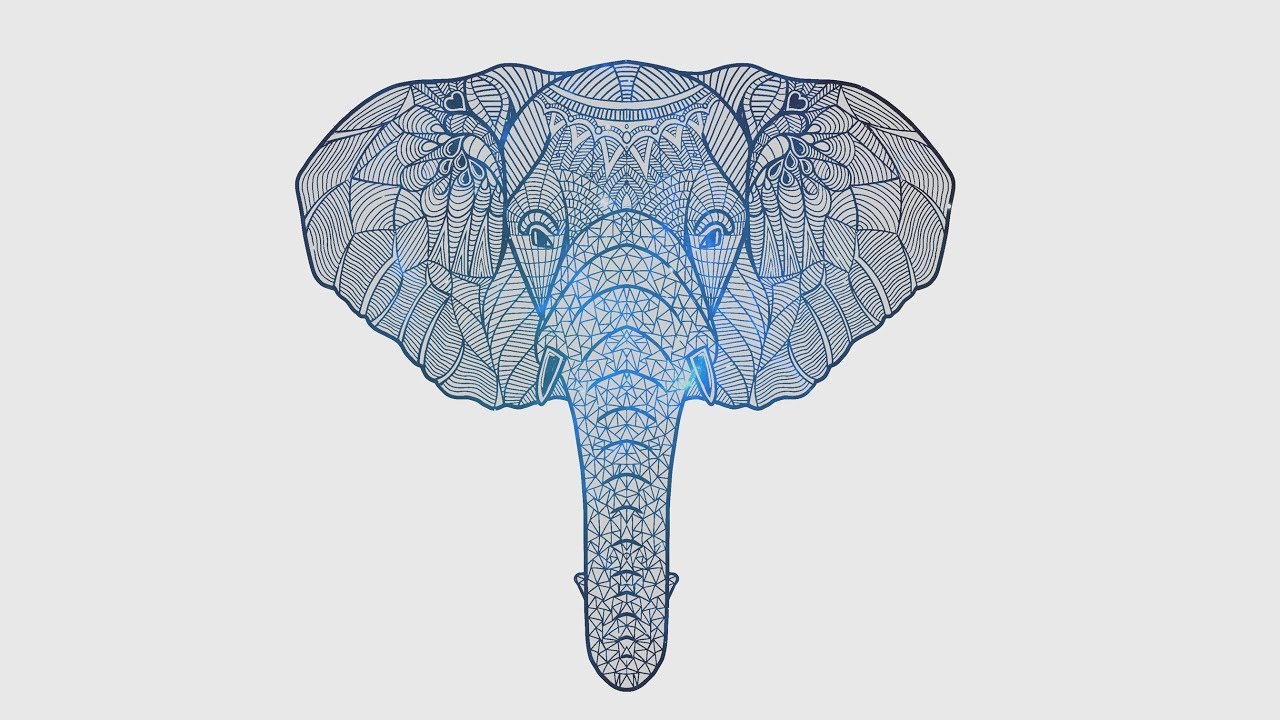 Tribal Elephant Drawing (Digital) with Elipant by Wesley Postma - YouTube