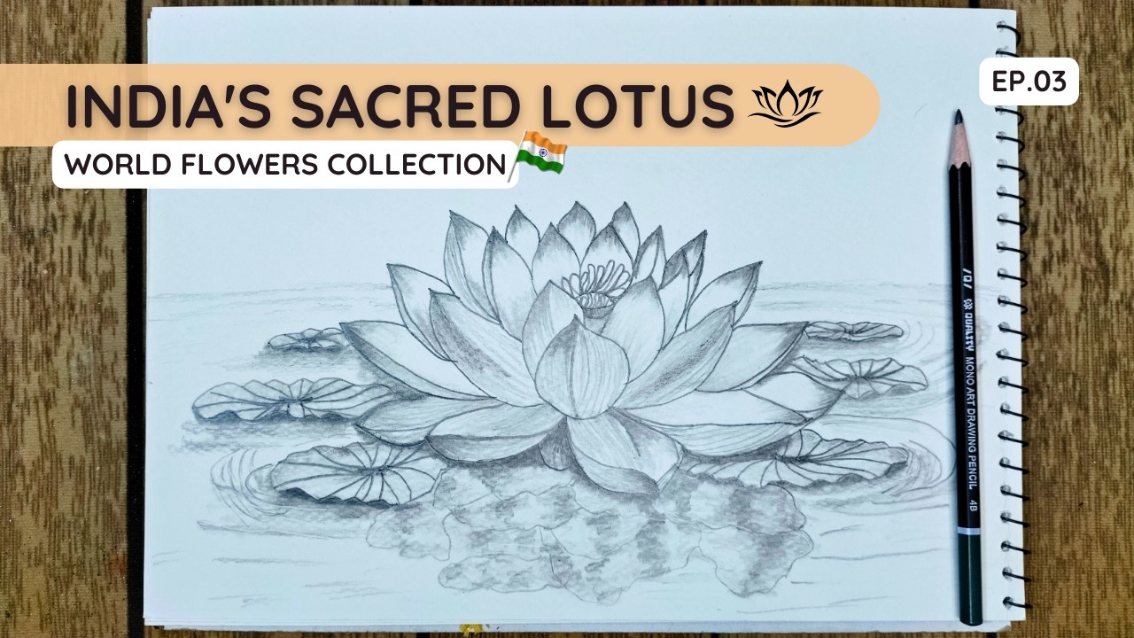 (04) World Flowers Collection: India | How to Draw an Easy & Detailed ...