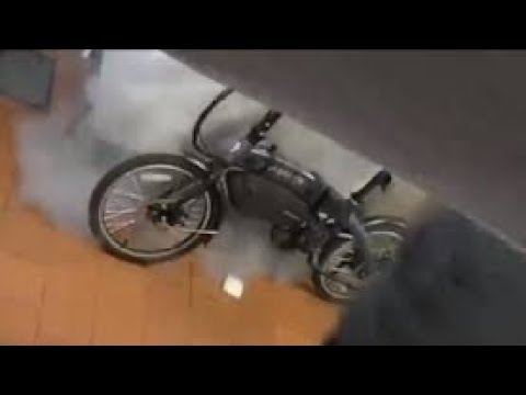 Charging bike battery explosion Too dangerous - YouTube