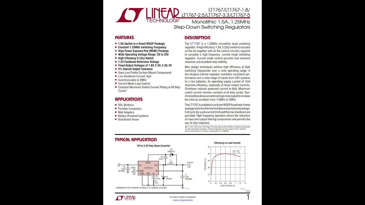 LT1767EMS8E#TRPBF datasheet Analog Devices, Inc. - IC-Component.com ...