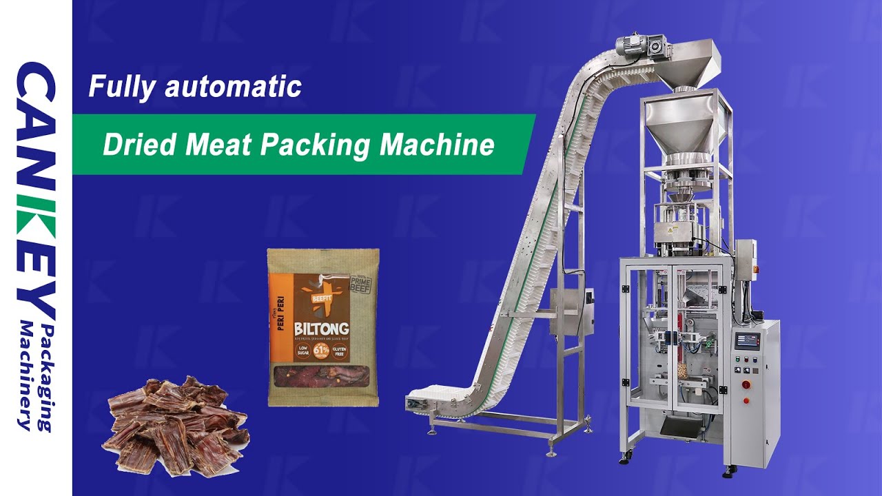 Vertical Dried Meat Packing Machine - YouTube