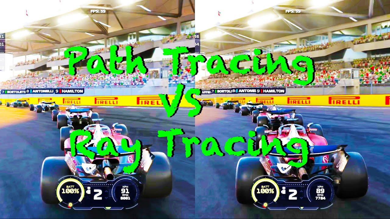 Path Tracing Vs Ray Tracing Comparison | F1 25 - YouTube