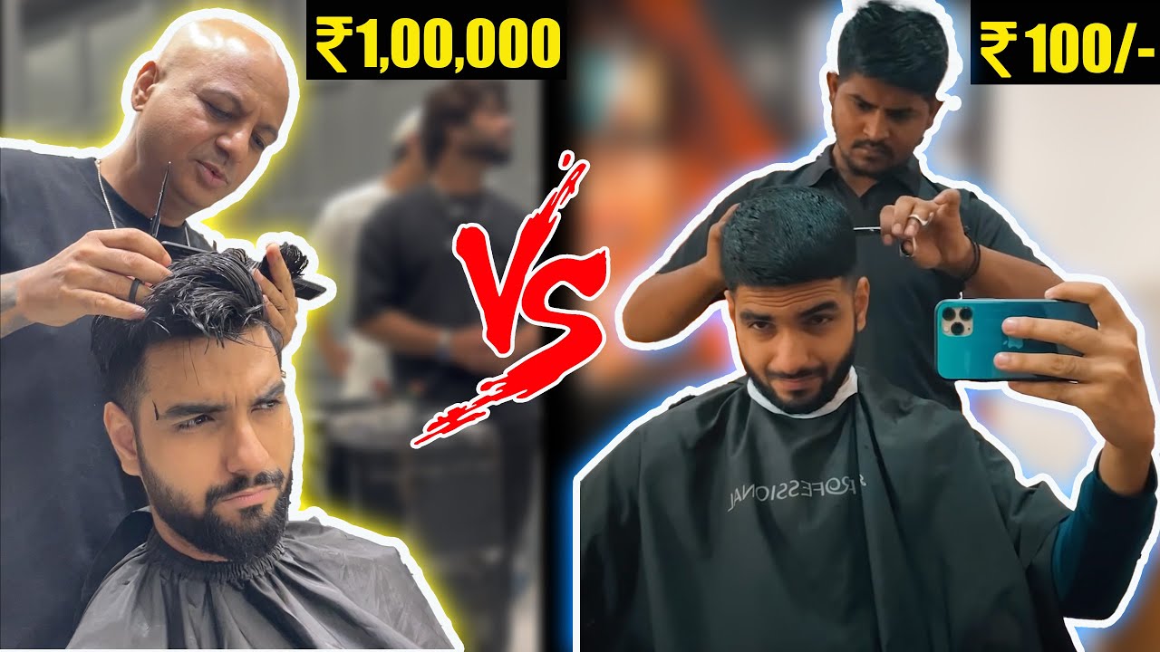 ₹1000 HAIRCUT VS ₹100 HAIRCUT! 😨 The gabru life| Men's trending haircut ...