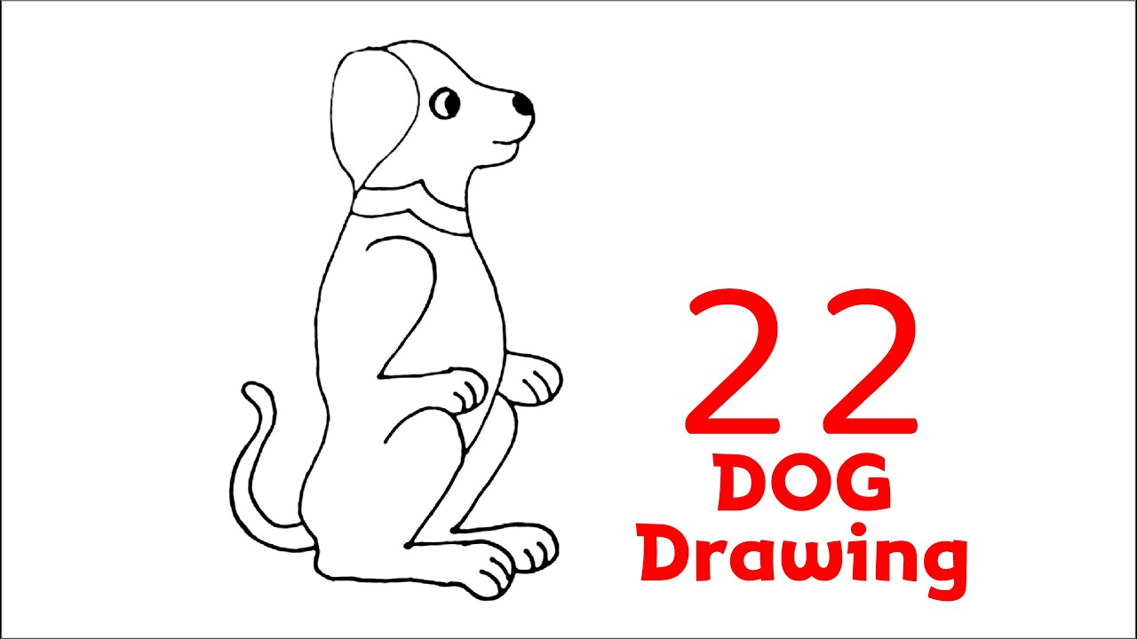 Easy Dog Drawing For Beginners Step By Step | Number Drawing | How To ...