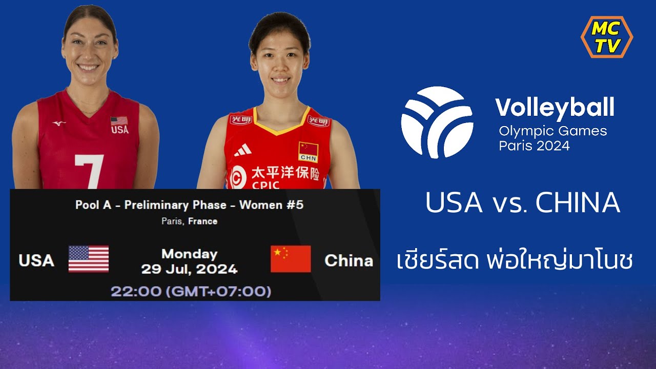 เชียร์สด 🇺🇸 USA vs. 🇨🇳 CHINA สหรัฐอเมริกา พบ จีน Pool A - Preliminary ...