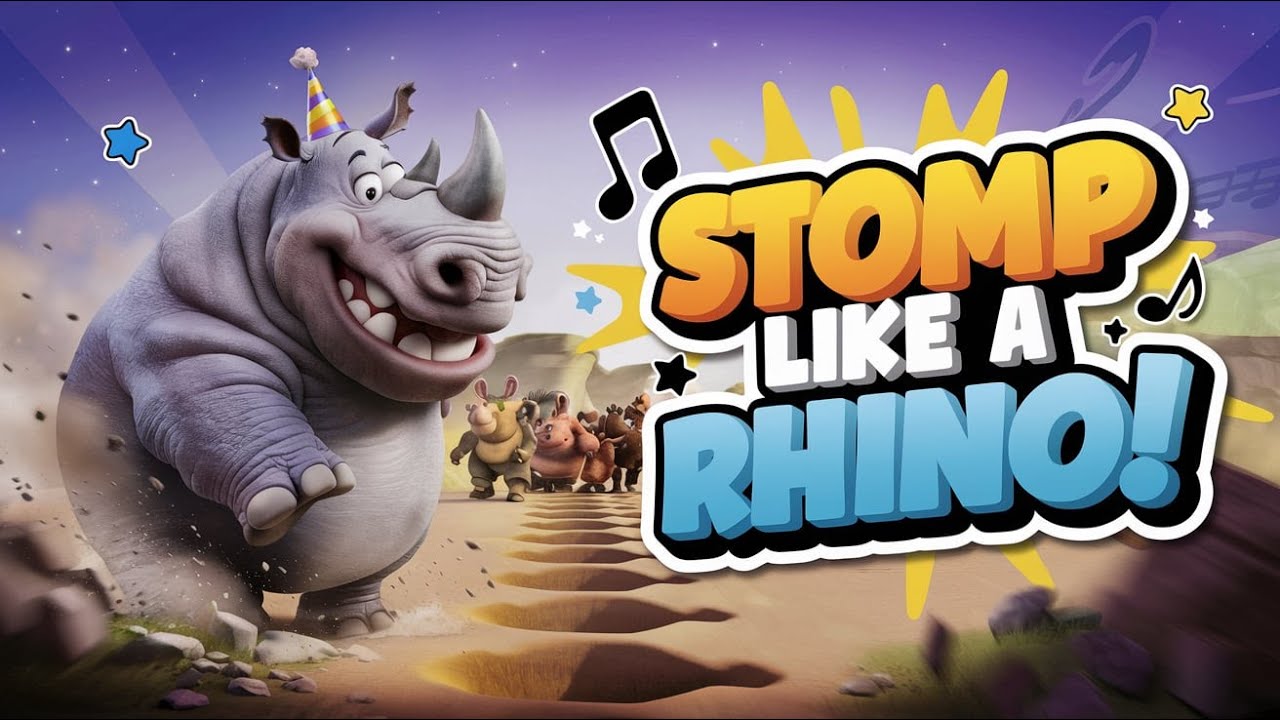 Get Ready to Stomp Like a Rhino! Fun Song for Kids! 3D Animation - YouTube