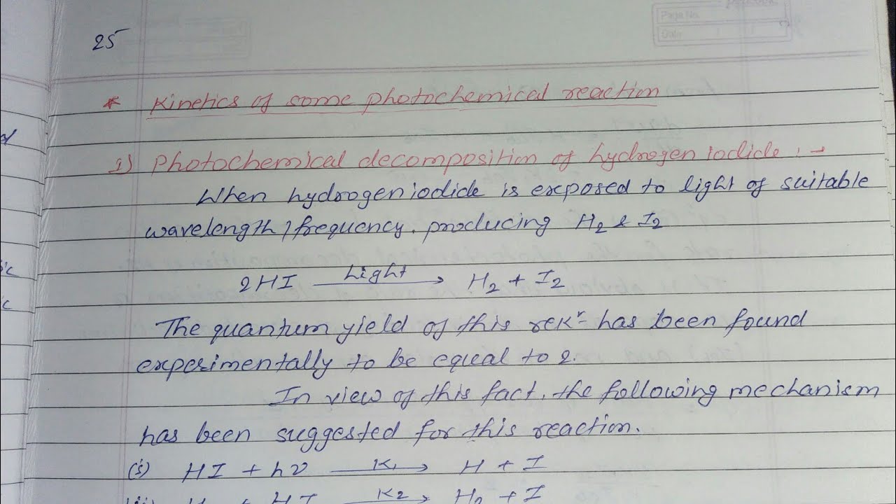 Kinetics of Photochemical Reaction - YouTube
