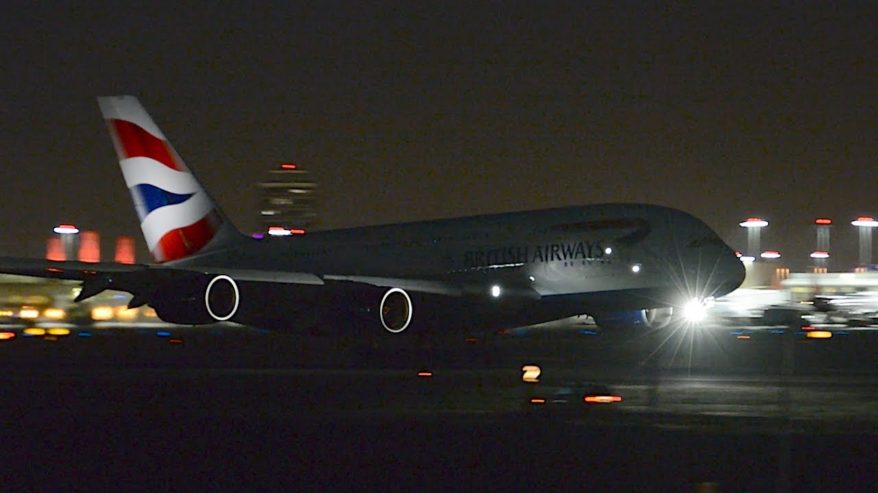 BRITISH AIRWAYS AIRBUS A380-800 [G-XLEA] INAUGURAL FLIGHT INTO LAX WITH ...