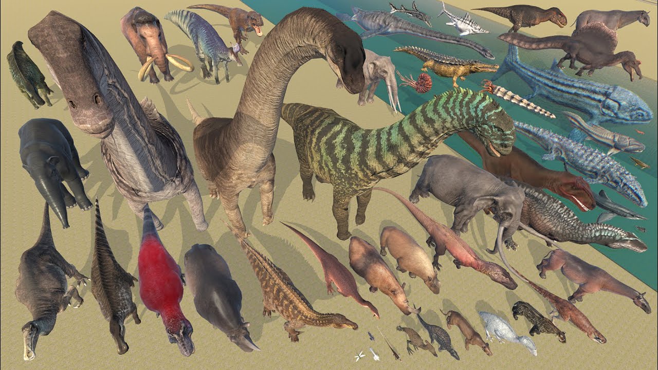 Prehistoric Animals Weight Comparison - 3D Animal Animation Comparison ...