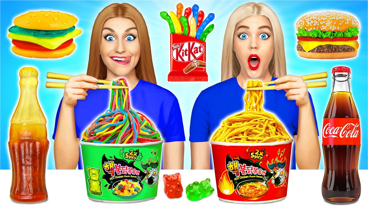 Мармеладная Еда против Обычной Еды Челлендж от Multi DO Food Challenge ...