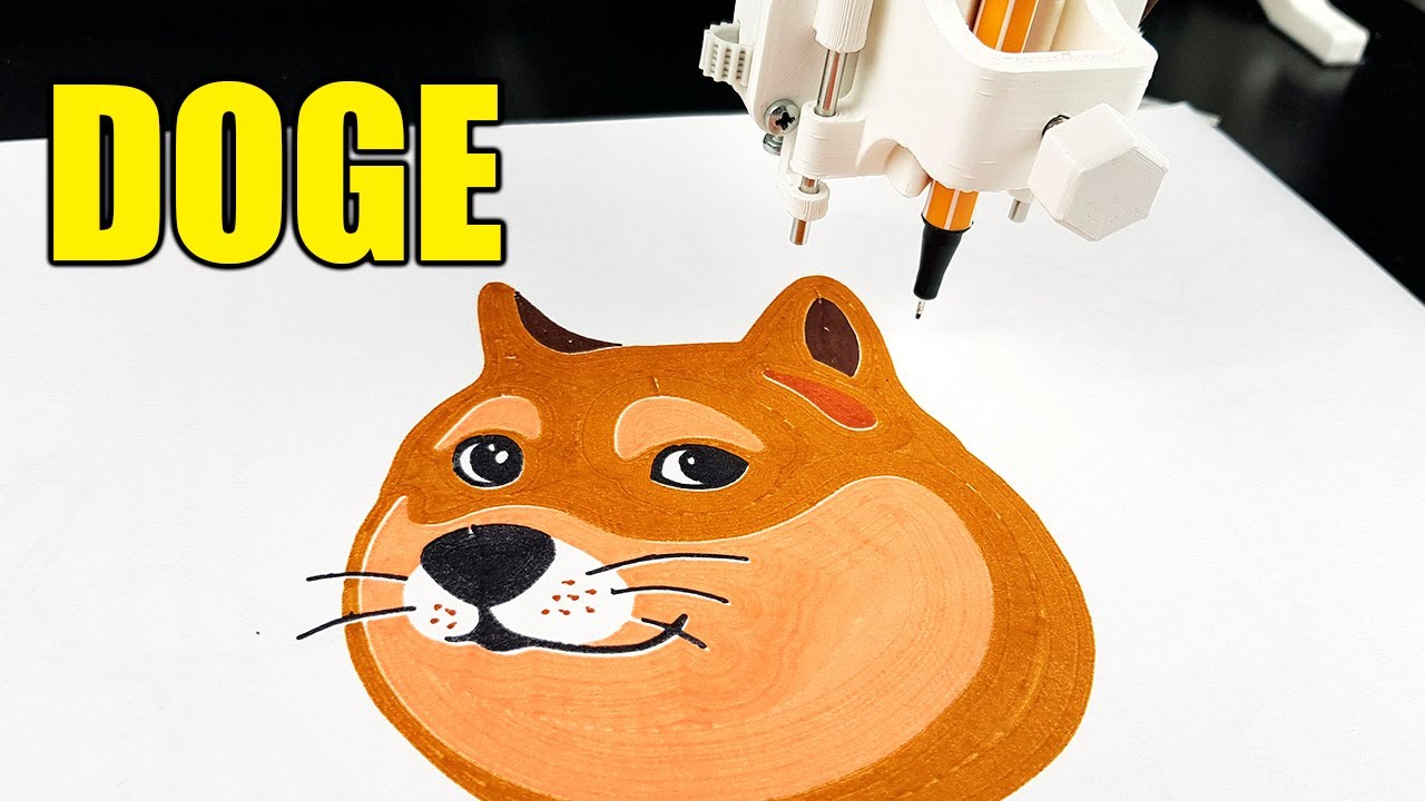 Drawing Doge Meme by CNC Draw Robot - YouTube