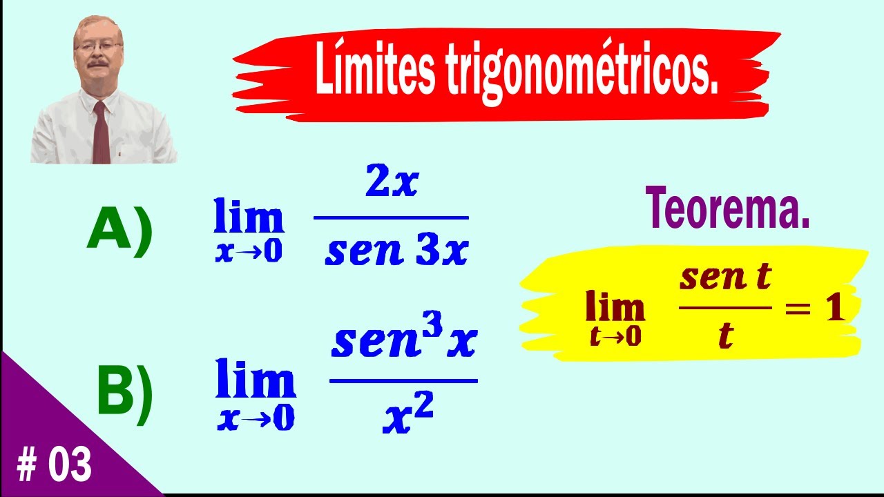 Límites trigonométricos. Hallar a)〖(lim)┬(x→0) 〗⁡〖2x/( sen 3x)〗b) (lim ...