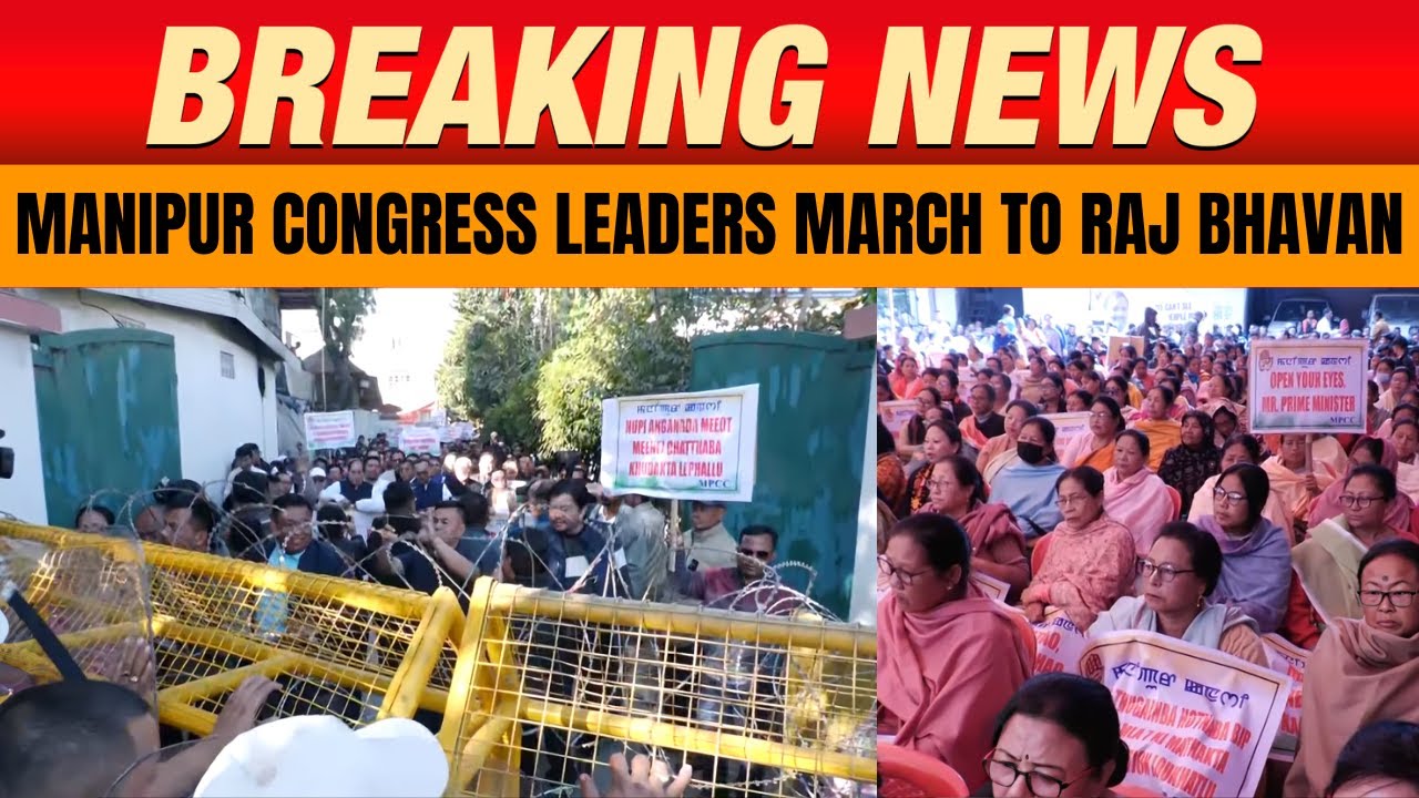 Manipur Congress Leaders March to Raj Bhavan | Nationwide March | News9 ...