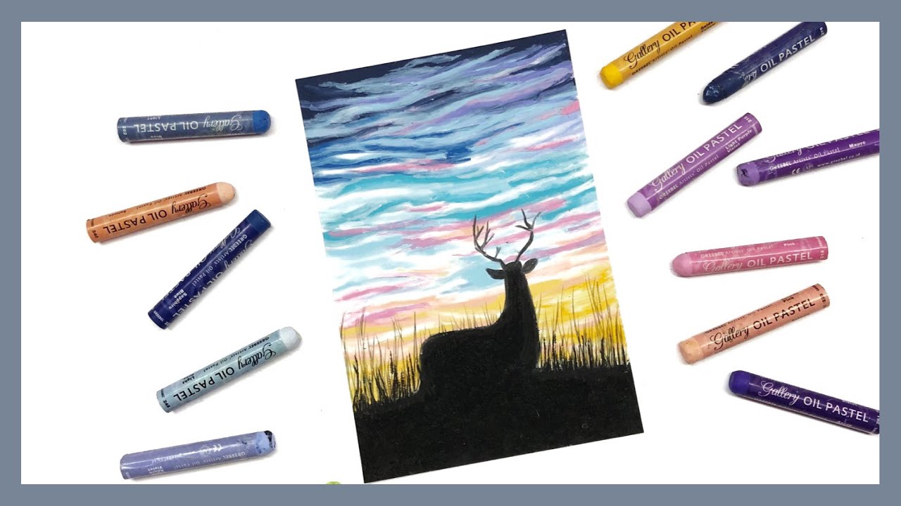 Gambar Gradasi Sunset Rusa, Coloring Sunset with Oil Pastel - YouTube