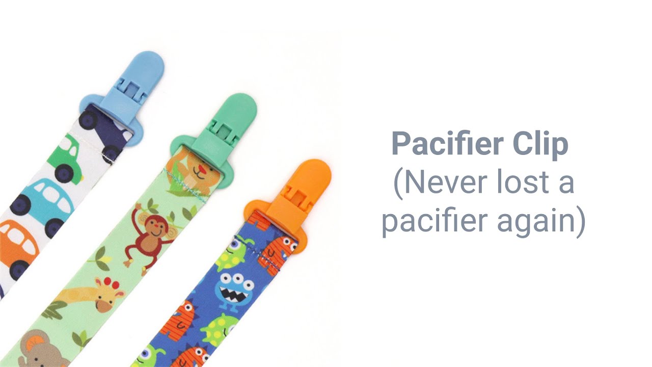 Pacifier clip band holder soother clip review - YouTube