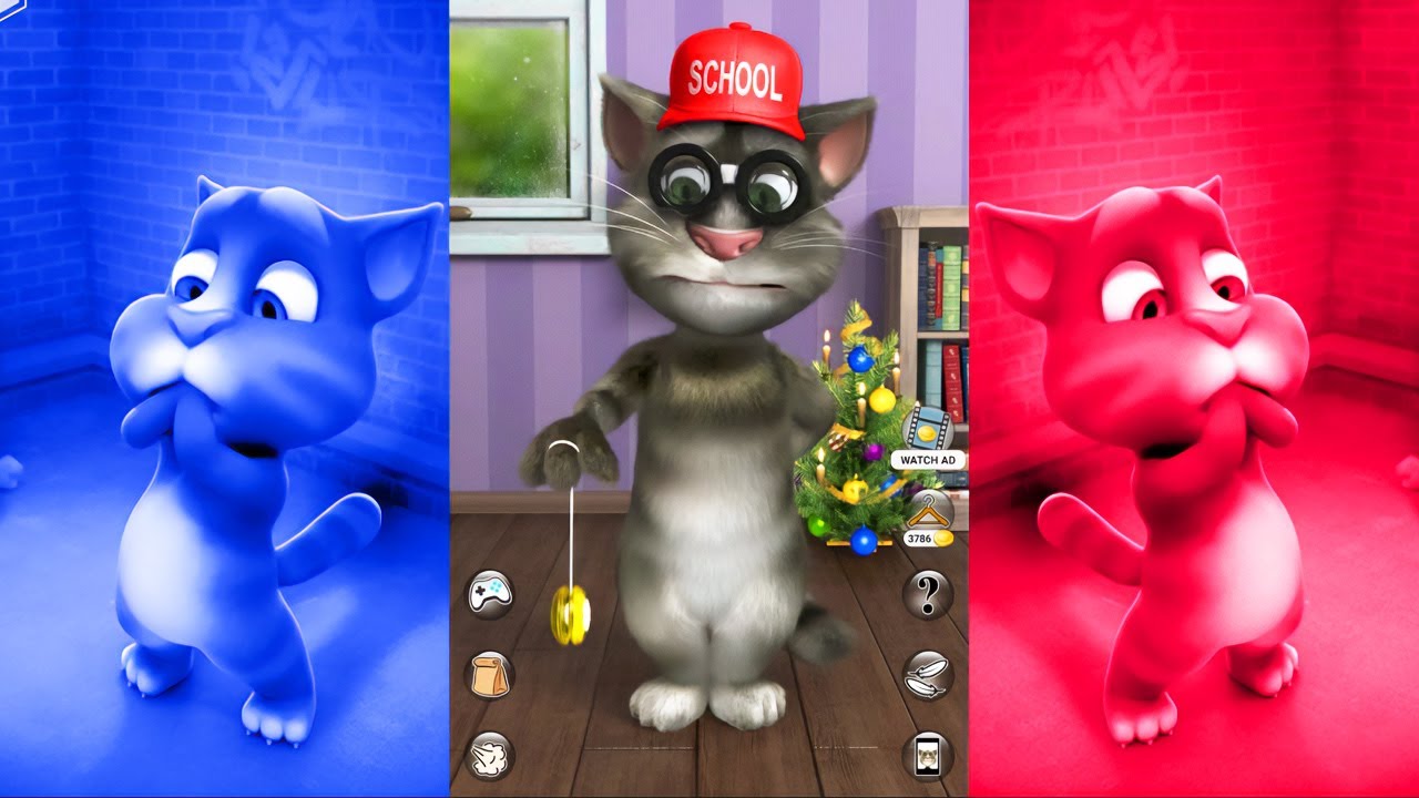Talking Tom Cat vs Talking Tom Cat 2 | Funny Colors Action Gameplay ...