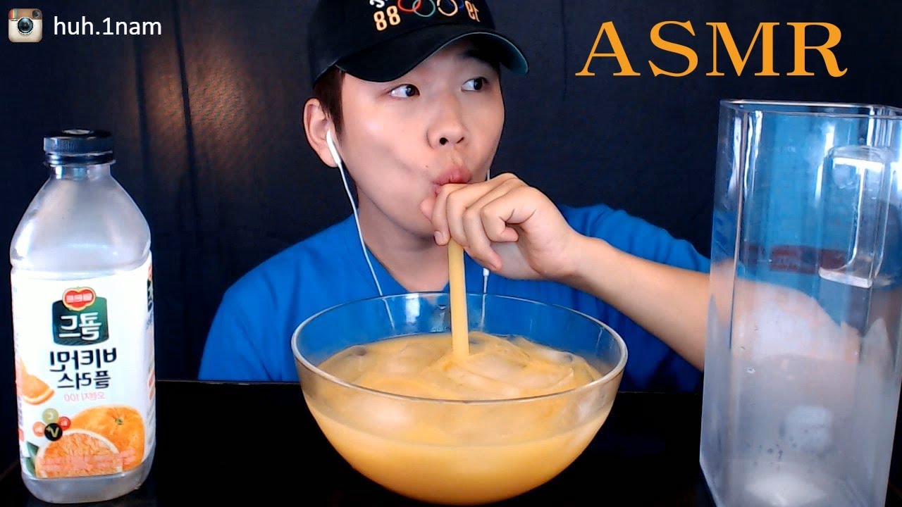 Orange juice One shot Eating Sound Mukbang ASMR - YouTube