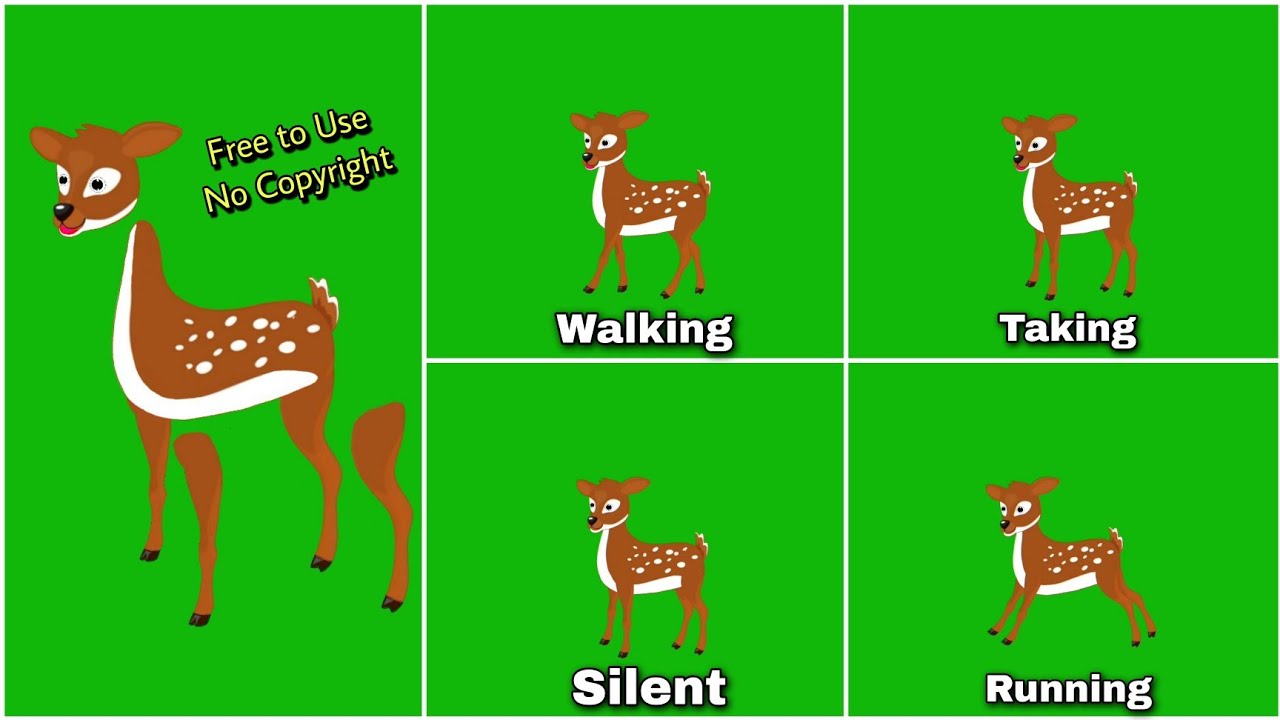 Green Screen Cartoon/Deer Green Screen/Cartoon Hiran Green Screen ...