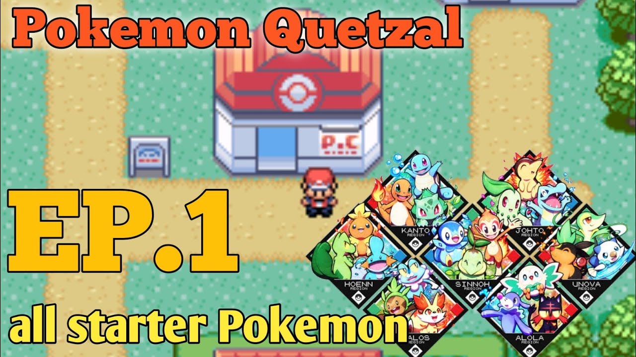 pokemon Quetzal gameplay video || all starter Pokemon in game ...