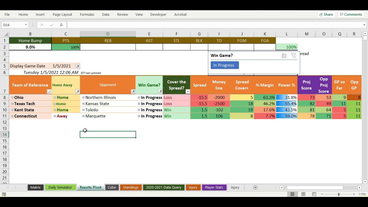 Men's College Basketball Algorithm 1/5/21 - YouTube